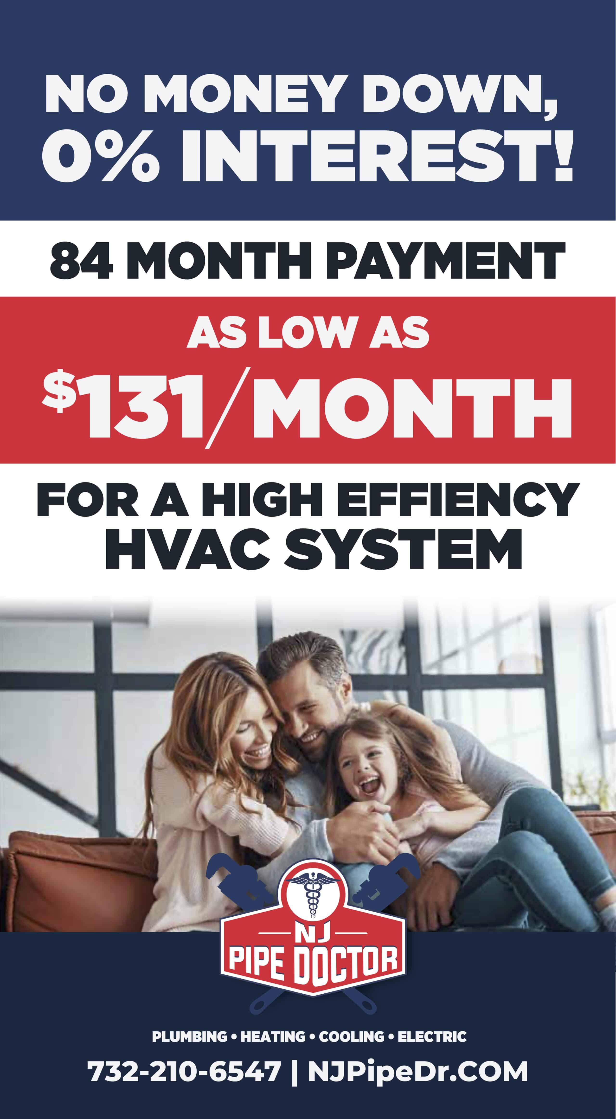 0% interest for 84 months for high effieciency HVAC system. | NJ Pipe ...